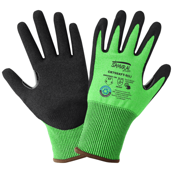 Global Glove & Safety CR799XFT Samurai Glove High Vis, 18 Gauge, Nitri ...
